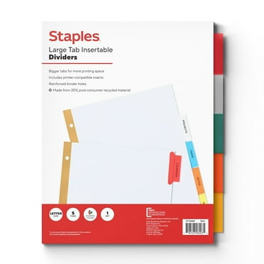 Staples Big Tab Blank Paper Dividers 8-Tab Multicolor 4/Pack (13517/ ...