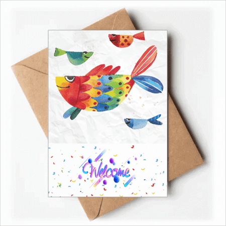 Cartoon Fish Colourful Animal Welcome Back Greeting Cards Envelopes ...