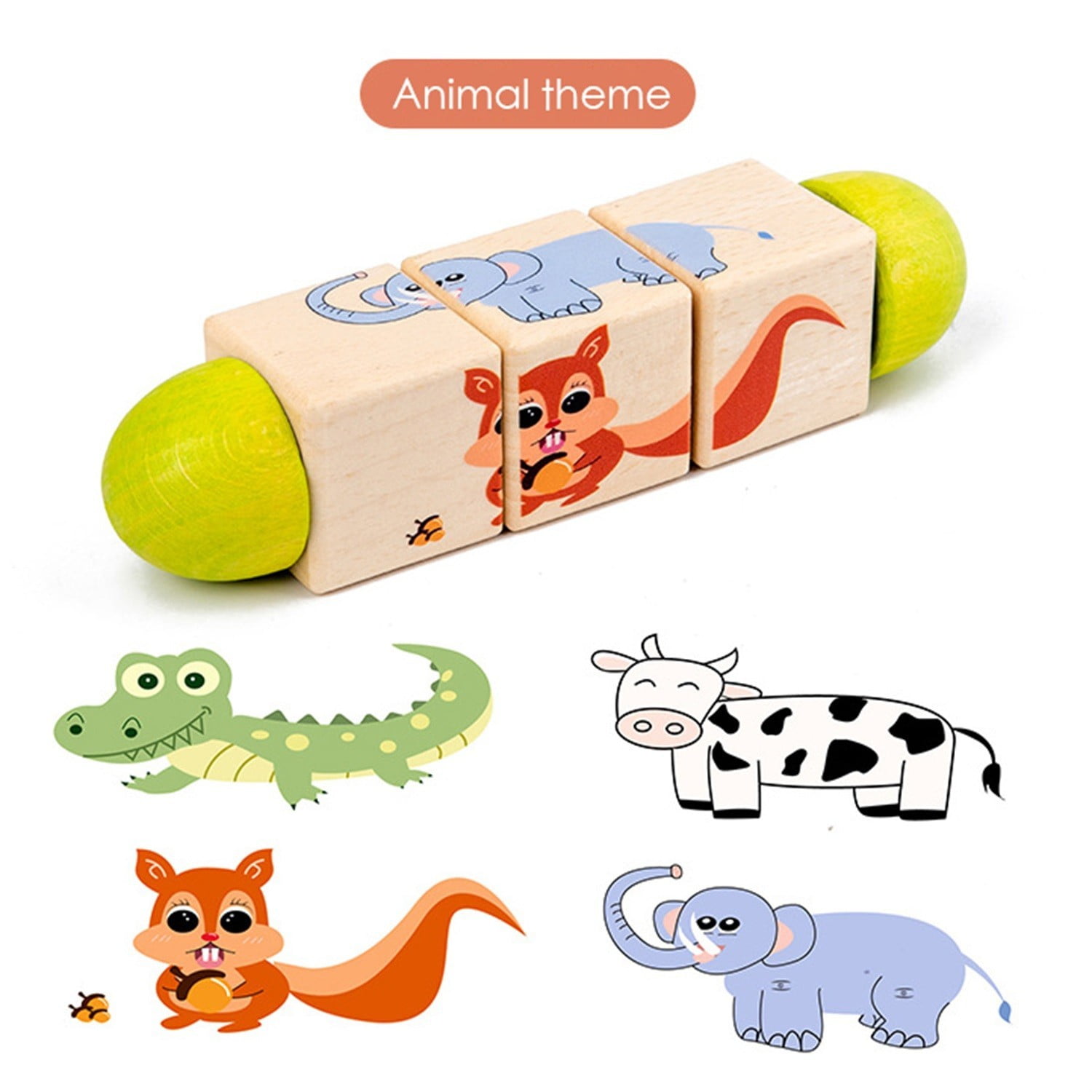 STEADY Kids Montessori Blocks Toys Wooden Rotating Puzzle Animal steady-kids-montessori-blocks-toys-wooden-rotating-puzzle-animal