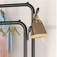 HUIMART Movable Double Rods Garment Rack with 6 Hooks and Wheels ...