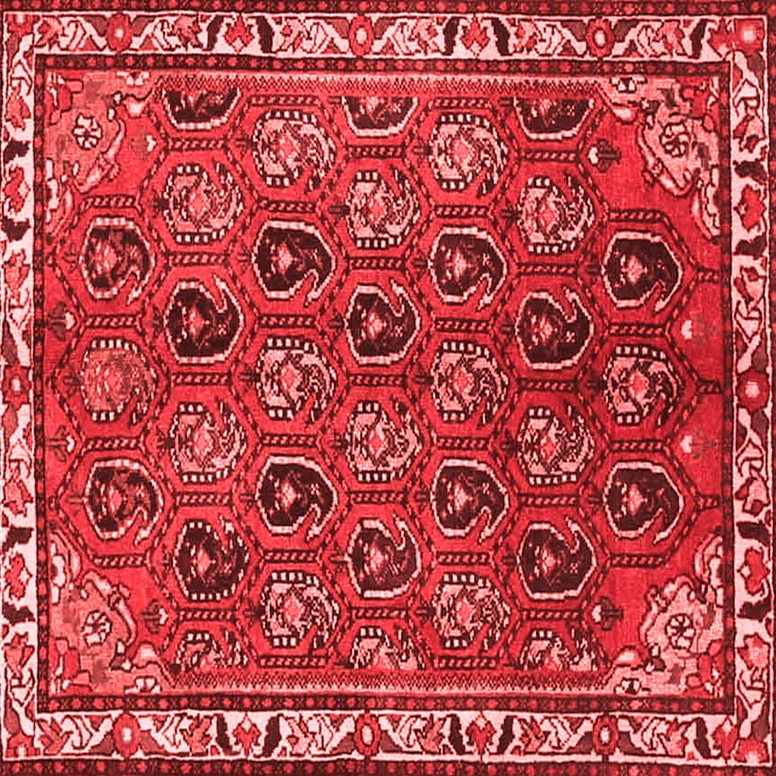 Ahgly Company Indoor Square Persian Red Traditional Area Rugs, 6 ...