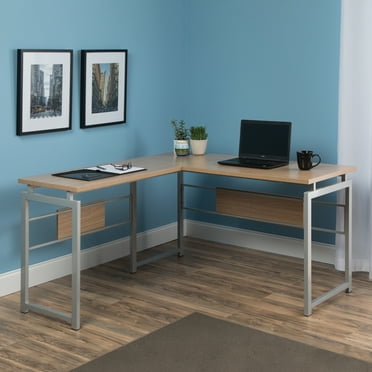 Inval 2-Drawer L-Shaped Desk, Espresso - Walmart.com