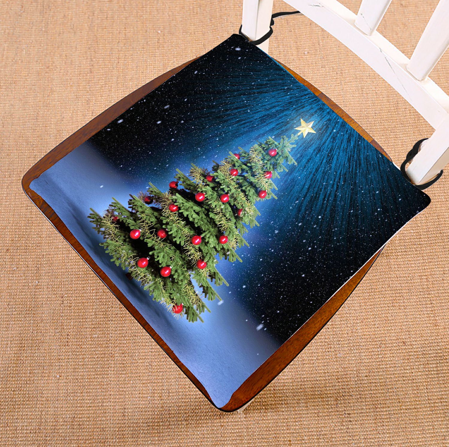 ZKGK Merry Christmas Tree Seat Pad Seat Cushion Chair Cushion Floor ...