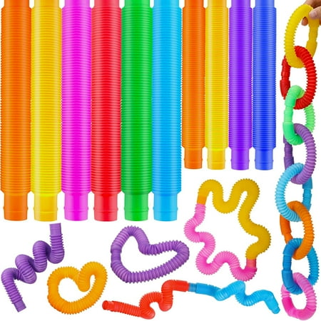 Xizioo 20 Pieces Sensory Tubes Toys Stretch Pull Tube Soft Fidget ...