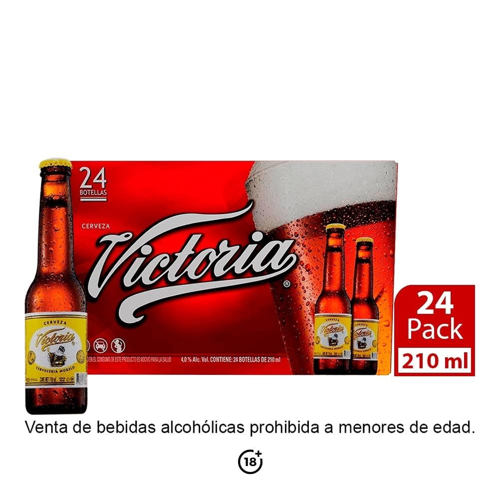 Pack de cerveza Victoria ambar con 24 botellas de 210 ml c/u | Walmart ...