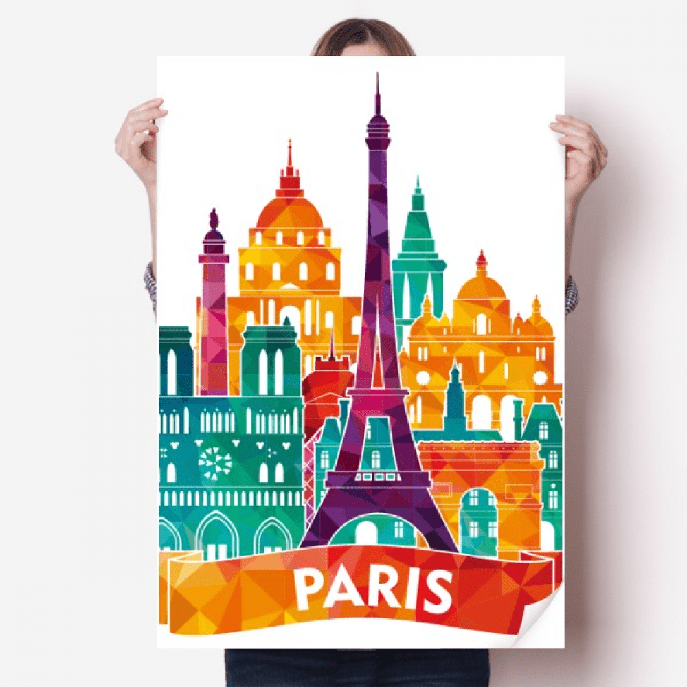 Castle Paris France Eiffel Tower Sticker Decoration Poster Playbill ...