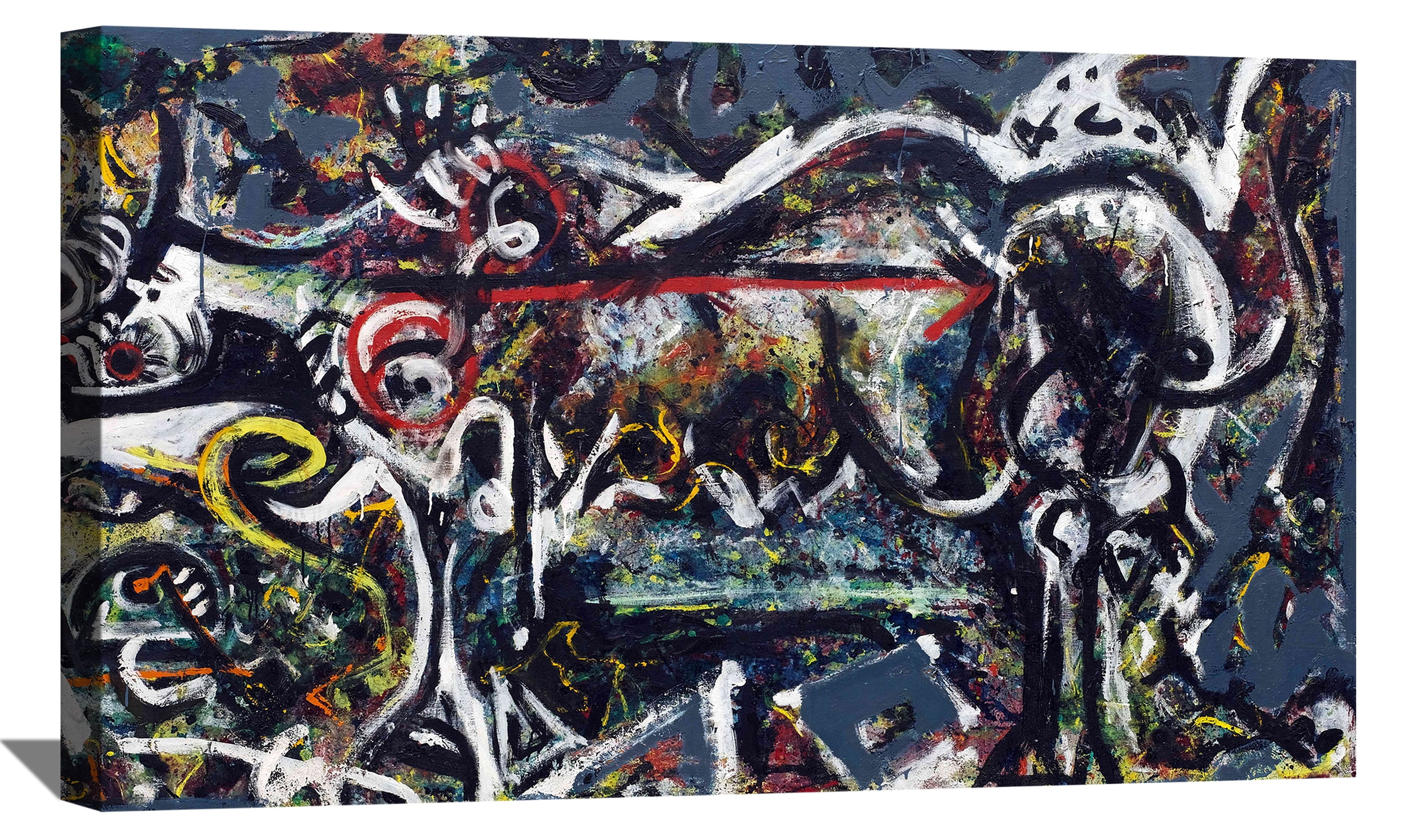 Jackson Pollock Painting Abstract Wall Art She Wolf Framed Canvas Art For Bedroom Livingroom ...