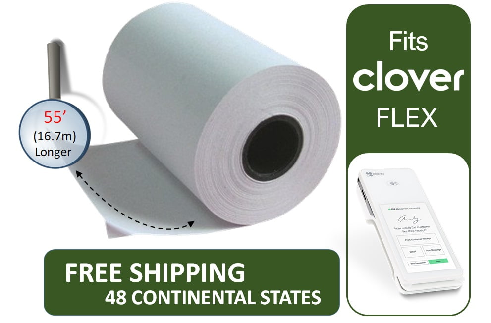 Clover Flex Receipt Paper 2 1/4 x 55 40 rolls - Walmart.com - Walmart.com