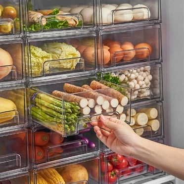 Set of 4 Fridge Organizer, Refrigerator Organizer Bins, Freezer ...