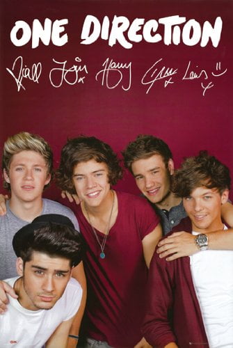 One Direction Poster Amazing Group Shot - Burgundy BBG New 24x36 ...