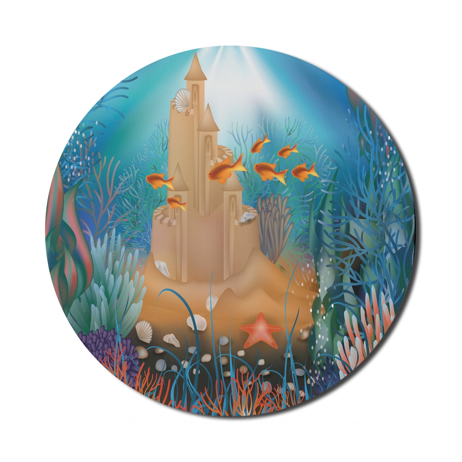 Nautical Mouse Pad for Computers, Colorful Cartoon Style Aquarium ...