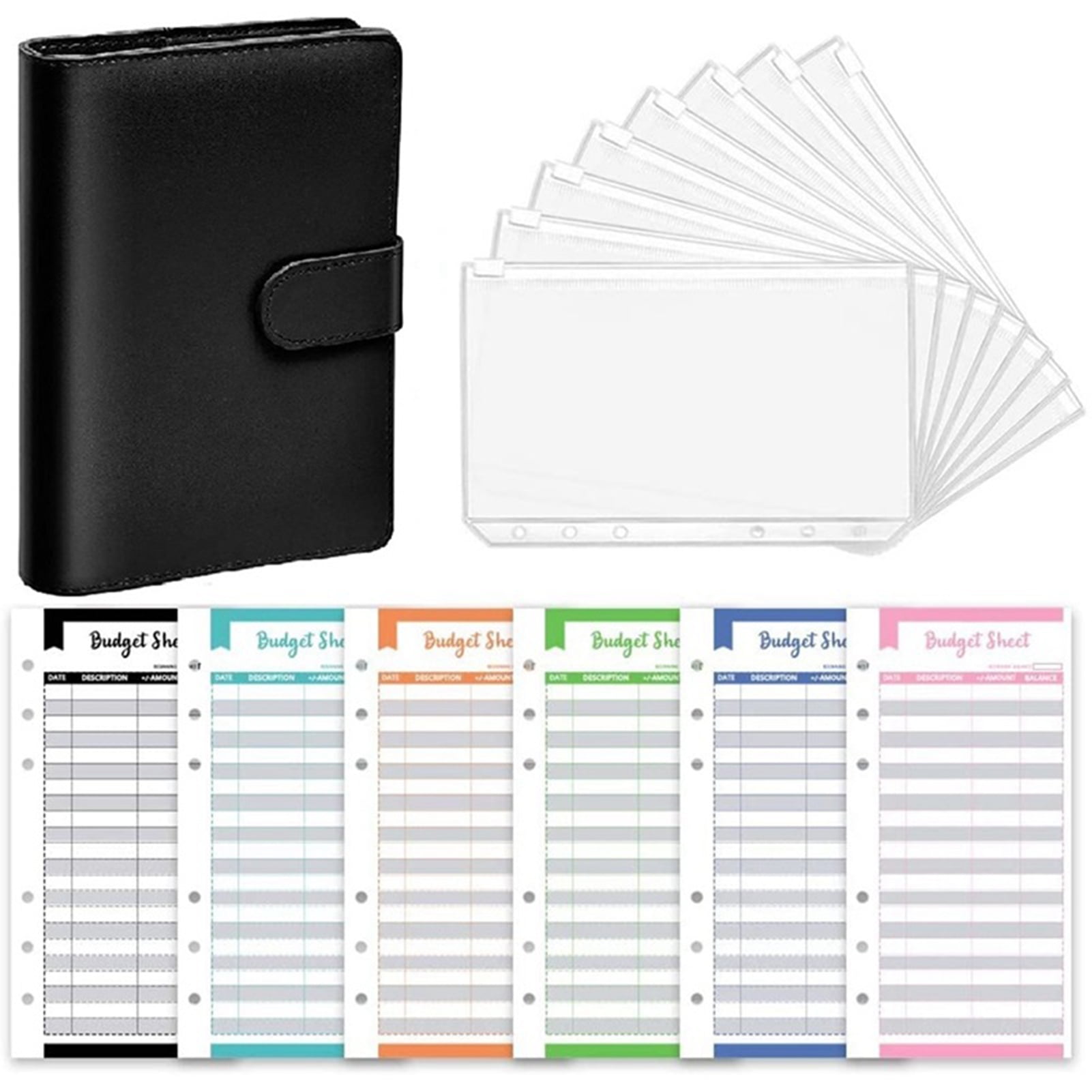 Yesbay 1 Set Durable Scrapbook Notebook Faux Leather 6 Rings Zipper ...