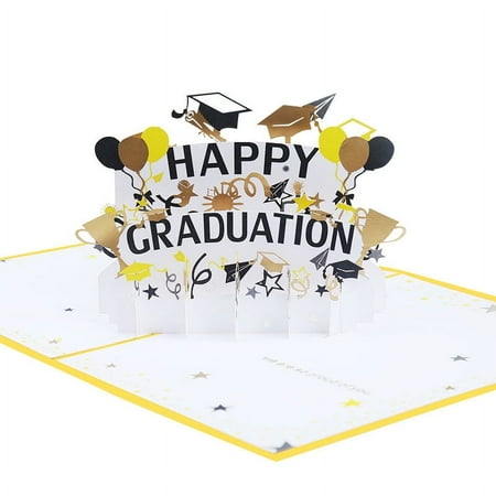 Set of 2 Greeting card, 3D pop-up congratulations Graduation ceremony ...