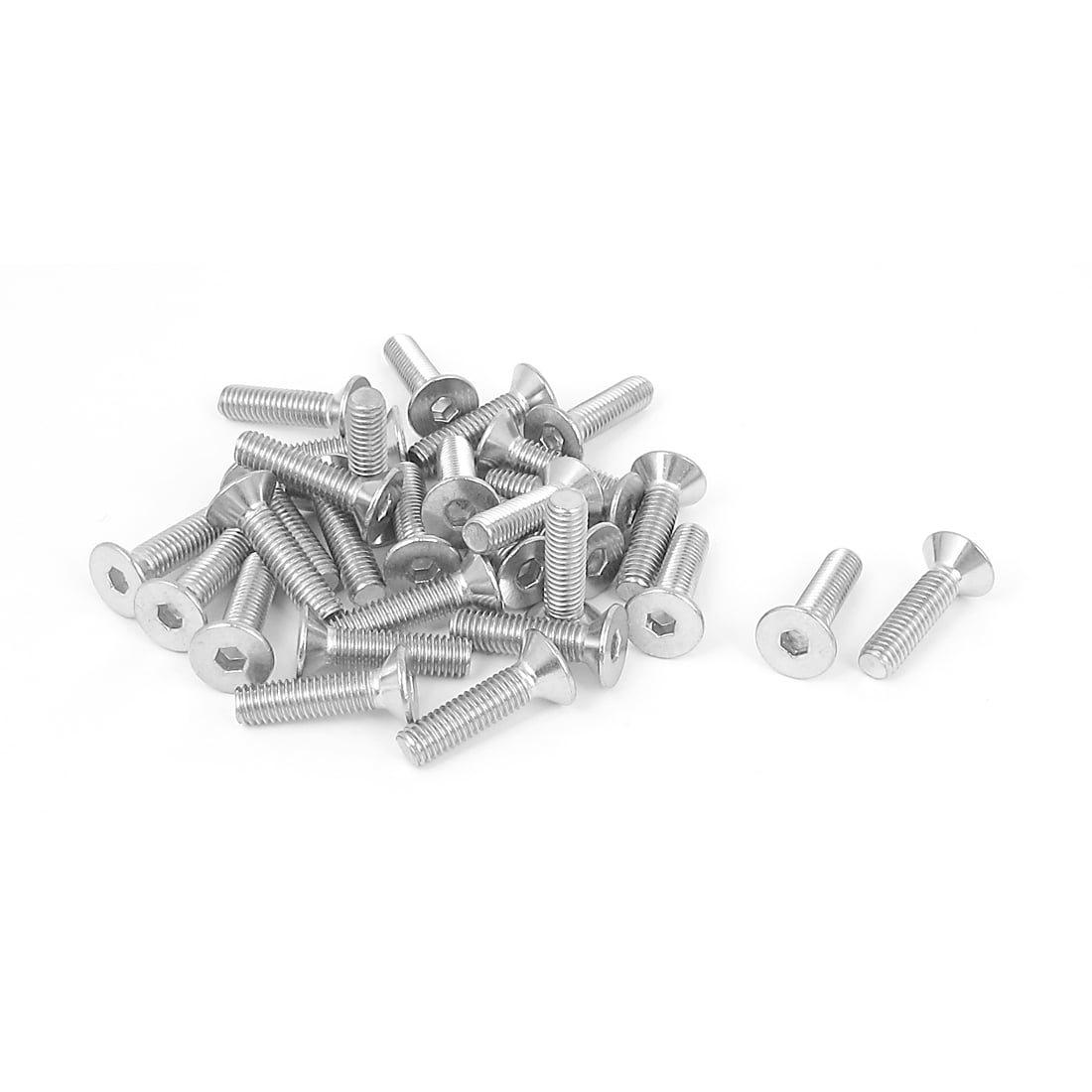 Uxcell M5x20mm 304 Stainless Steel Hex Socket Countersunk Flat Head Screw Bolts (30-pack ...