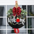 Wefuesd Christmas Welcome Sign For Front Door Hanging Wooden Welcome ...