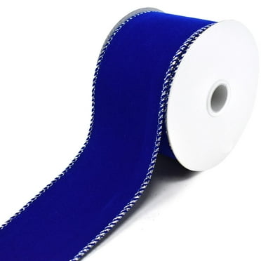 Wired Royal Blue Velvet Christmas Ribbon 2 1/2" #40 - 50 Yards ...