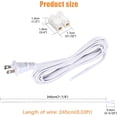 8 FT Lamp Cord with Plug, Replacement Lamp Wire with Plug, White SPT-2 ...