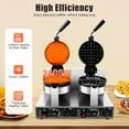 Commercial Dual-Head Rotating Non-Stick Round Belgian Waffle Maker ...