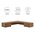 Modway Render Wall Mount Corner Office Desk in Walnut - Walmart.com