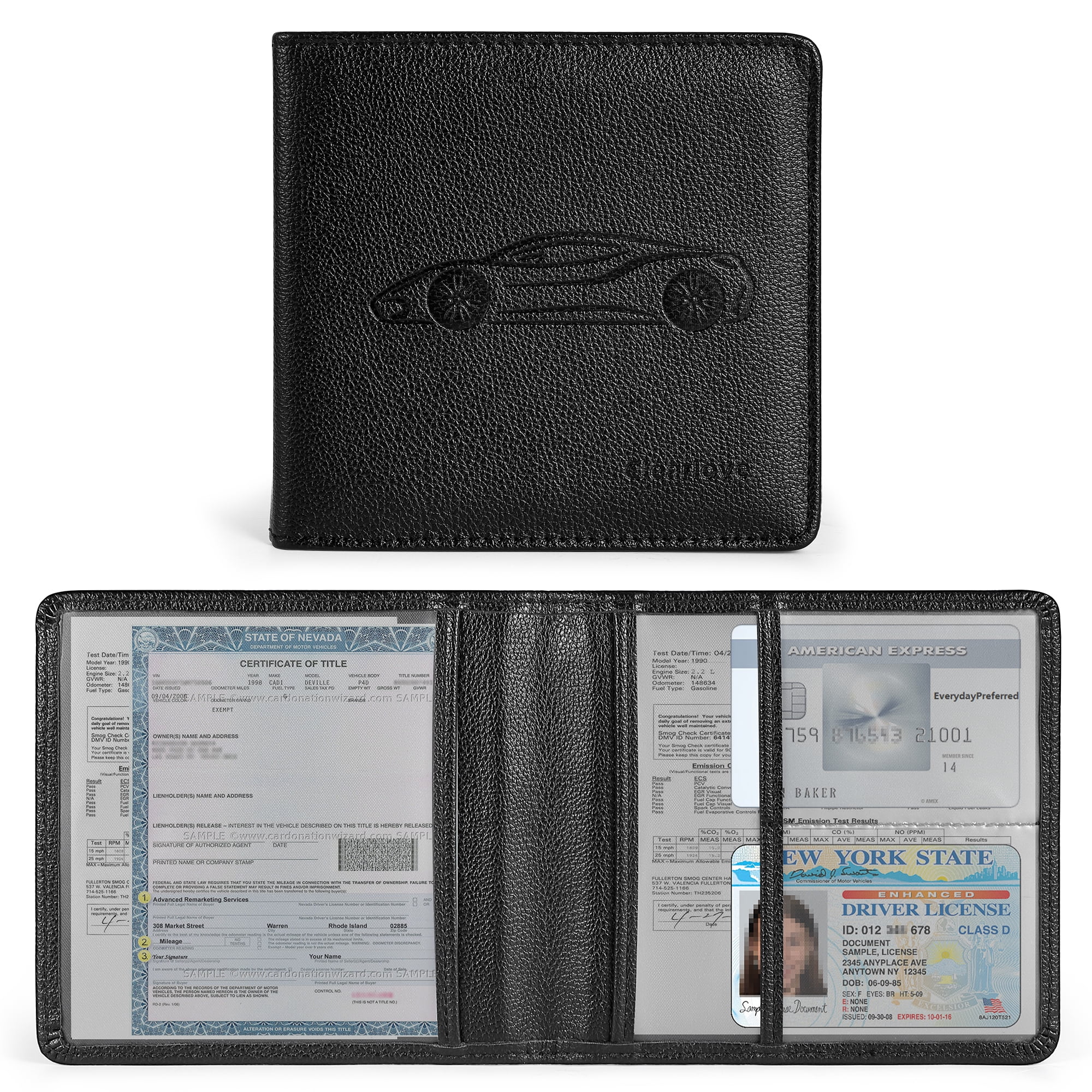 EastVita Registration and Insurance Card Holder for Cars with Magnetic ...