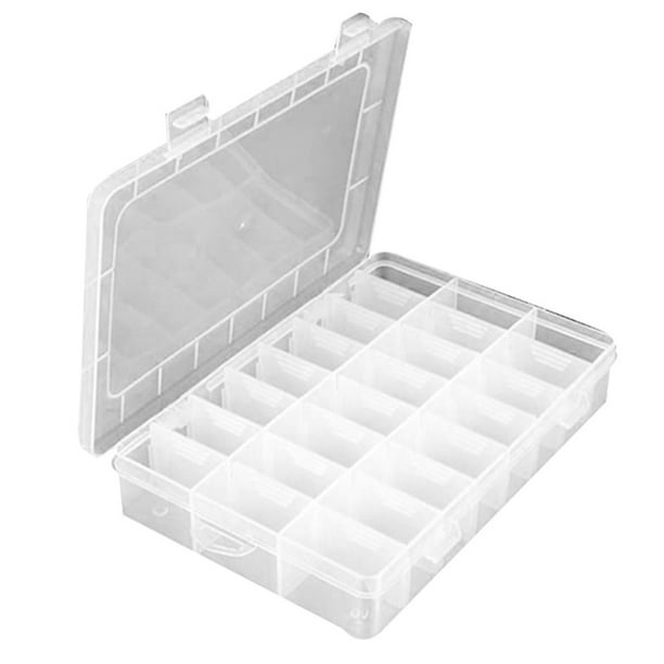 TureClos 24 Grids Transparent Storage Box Tools Empty Case PP Plastic ...