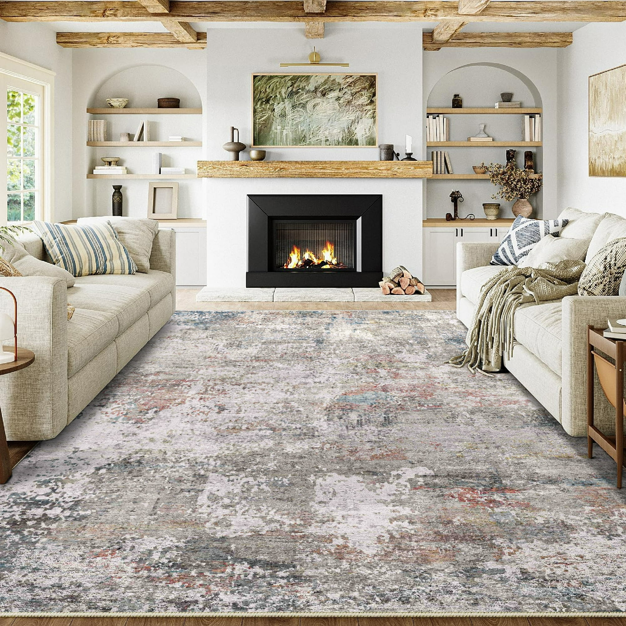 Click here for Berthmeer 4x6 Abstract Multicolor Area Rugs For Li... prices