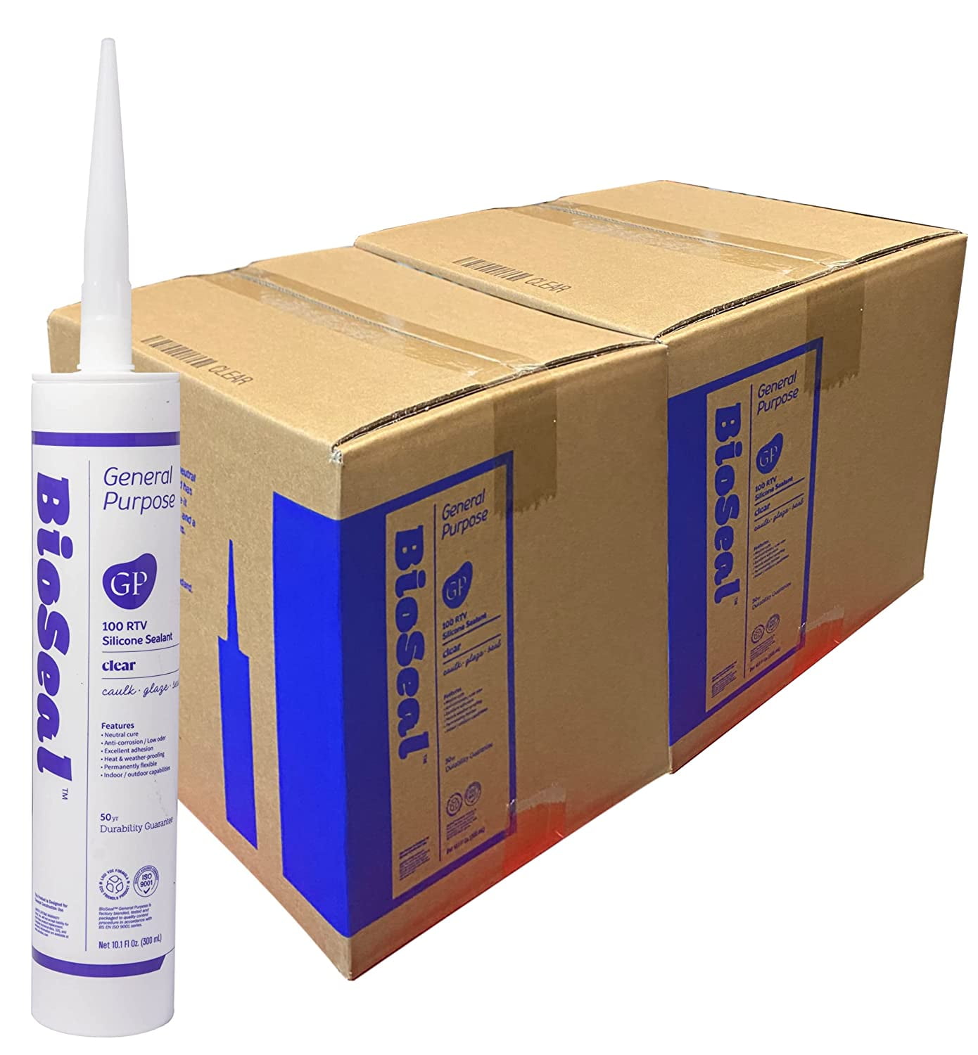 Clear BioSeal Waterproof Caulk & Seal 100% RTV Silicone Sealant, 10oz ... Clear BioSeal Waterproof Caulk & Seal 100% RTV Silicone Sealant, 10oz ...