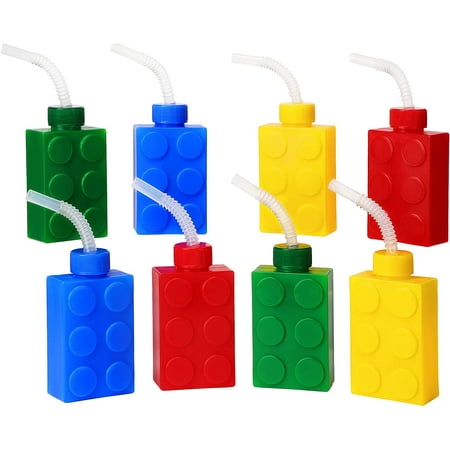 16 Brick Block Cups Color Building Brick Party Molded Cups Reusable ...