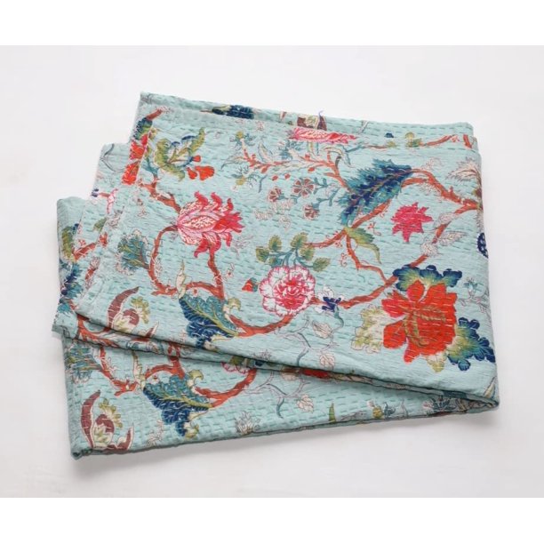 Indian Hand Block Print Quilt Cotton Kantha Quilts Handmade Quilt ...