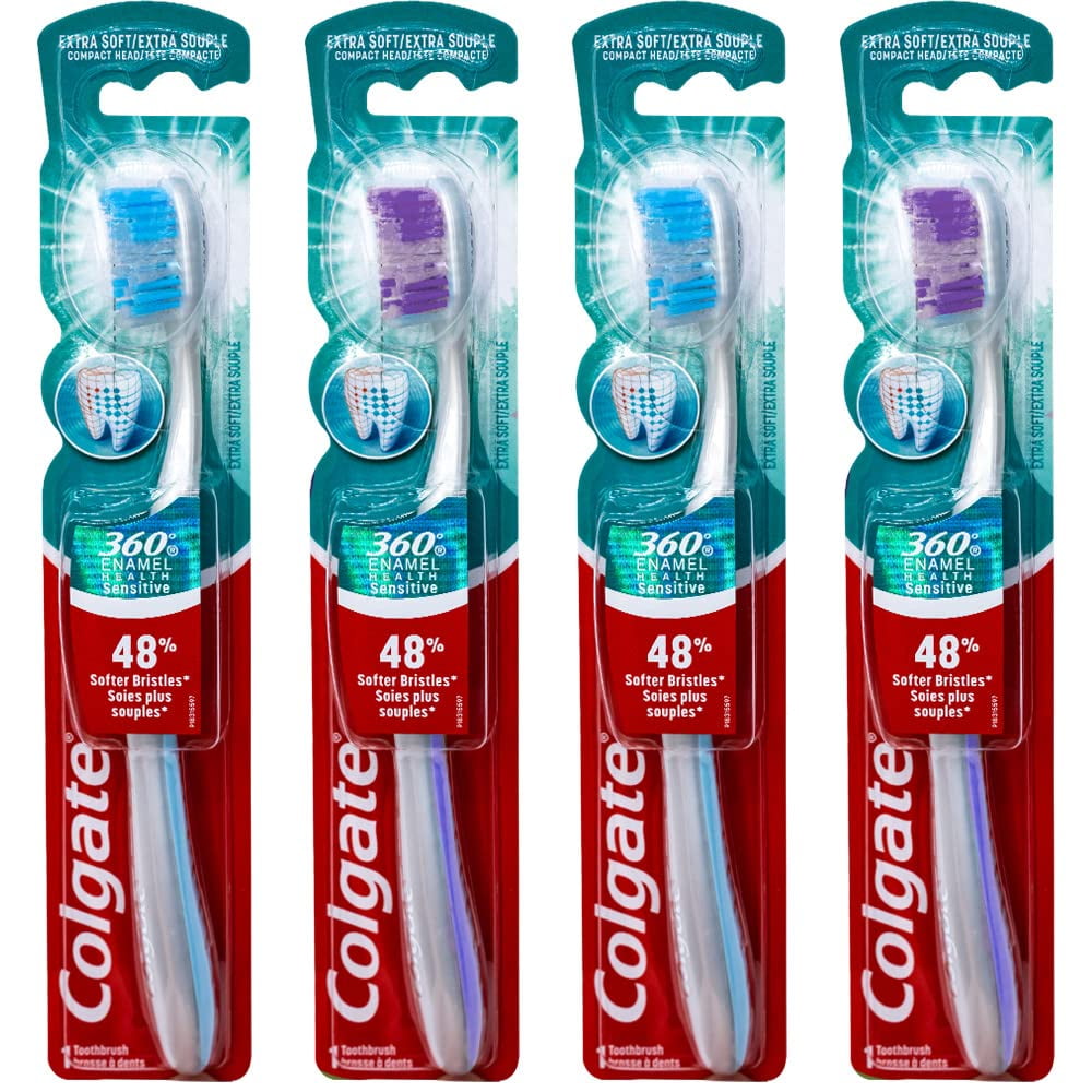 Colgate 360 Enamel Health Sensitive Toothbrush, Compact Head, Extra ...