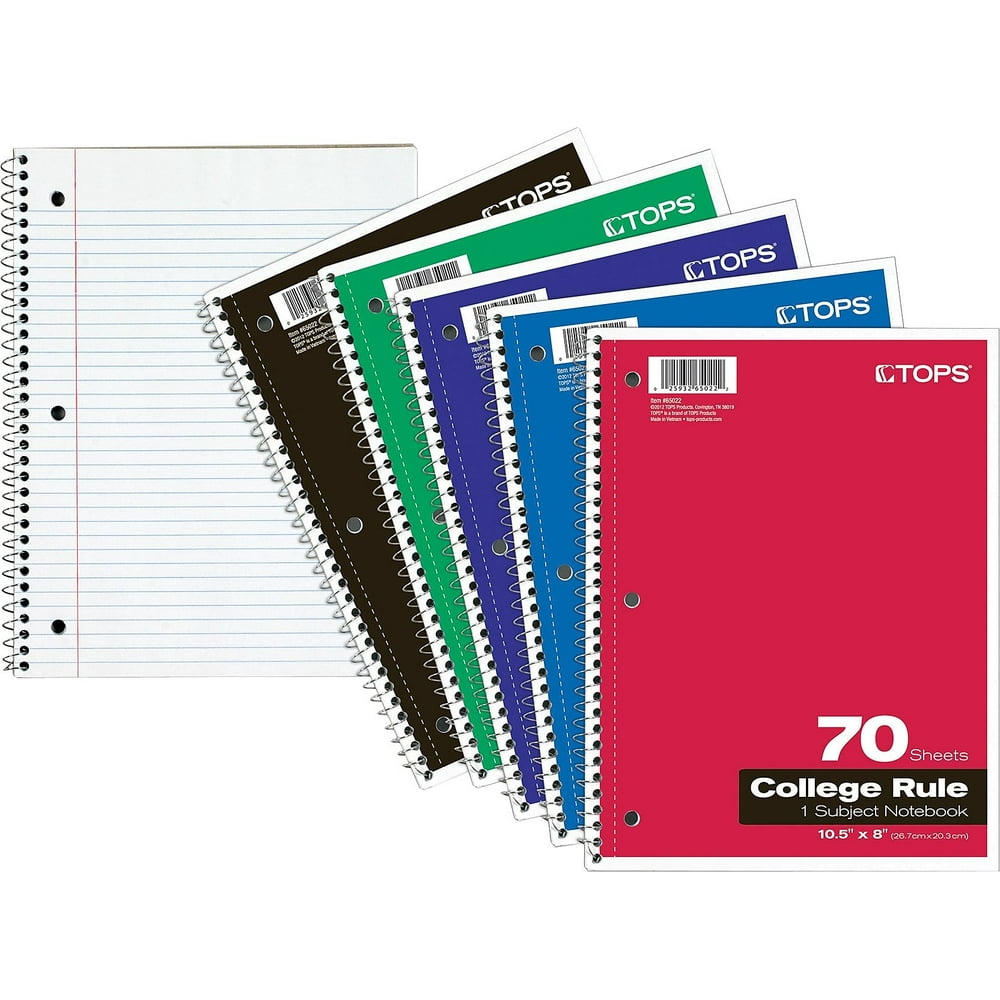 Oxford 1-Subject Notebook 8" x 10 1/2" College Ruled 70 Sheets 1554497 ...