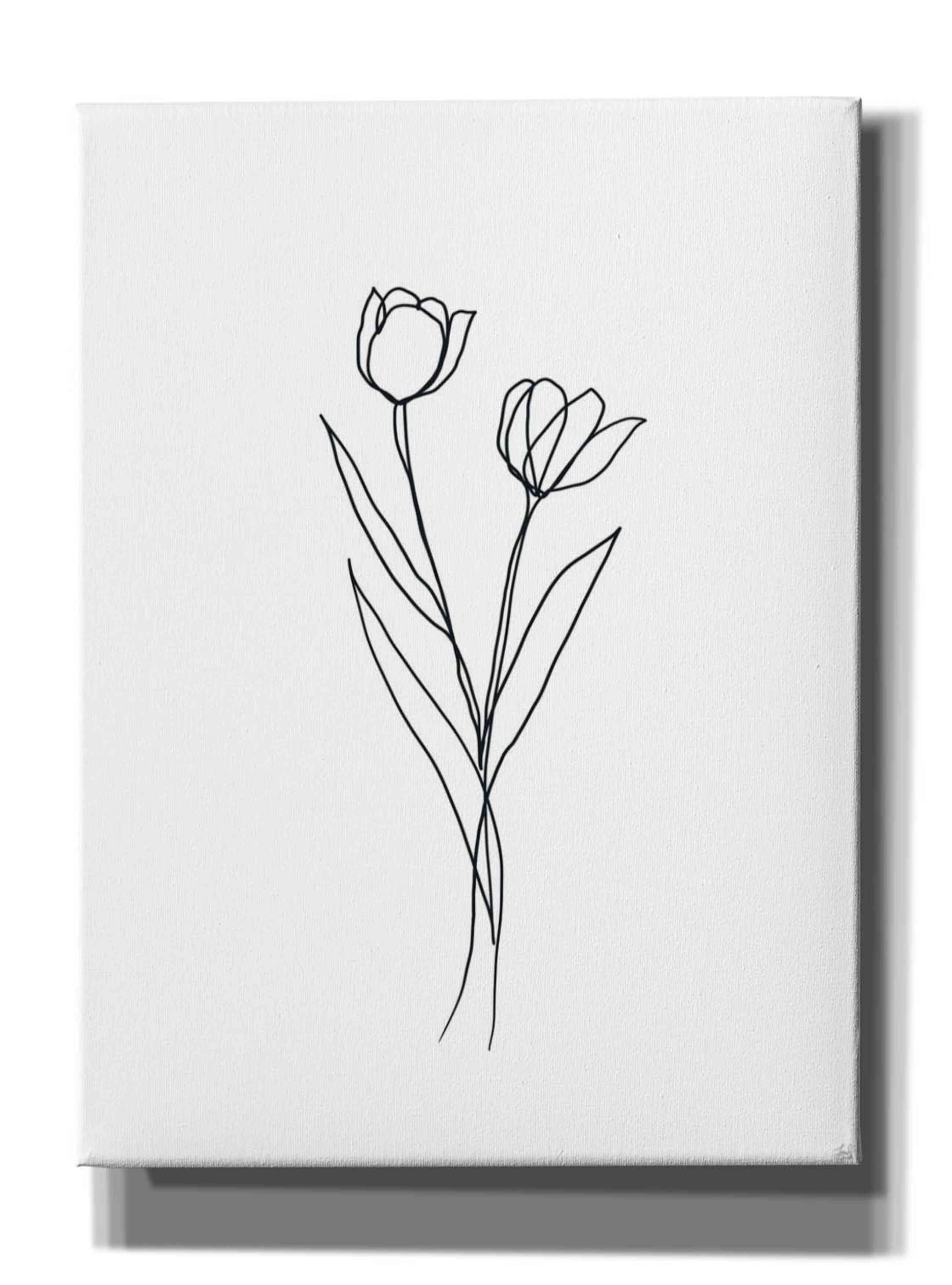 Epic Graffiti 'Line Tulips 1' by Line and Brush, Canvas Wall Art, 40 ...