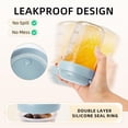 2 Sets - Cream/Deep-Blue Glass Food Storage Jars 16 Oz Breakfast Meal ...