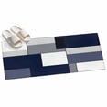 Abstract Blue Grey White Patchwork Rectangle Rug 2'x6' Modern Art ...