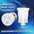 2 Pack, Light Socket to Plug Adapter, Convert Light Bulb Socket to ...