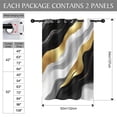 Black and Gold Marble Pattern Blackout Curtains,Triple Weaved Fabric ...