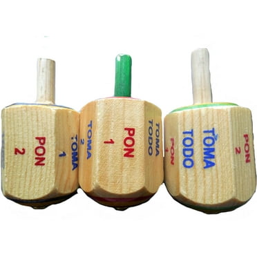 Traditional Mexican Toma Todo Wooden Pirinola Toy | Six-Sided Game ...