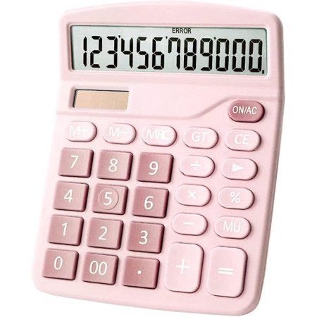 HUSERYT Desktop Calculator Standard Function 12 Digits-pink Banban ...