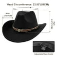 "Wowstyle Unisex Black Western Cowboy Hat, Adjustable Leather Band, 22. ...
