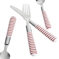 Gibson Everyday Mini Stripe Red 16-Piece Stainless Steel Flatware Set ...
