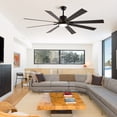 LHYY 72" Walnut LED Ceiling Fan Light with 8 Wooden Blades,Remote ...