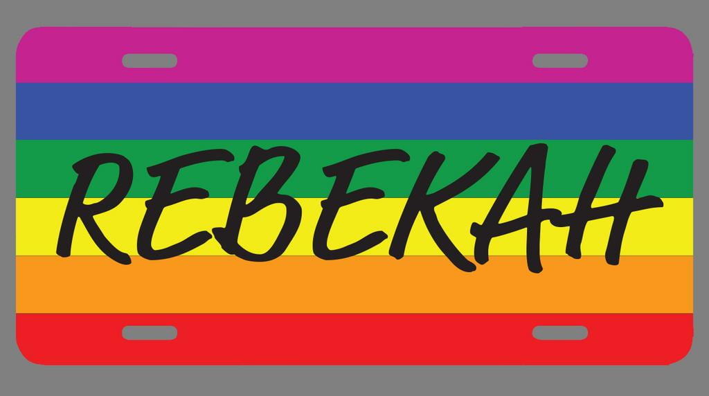 Rebekah Name Pride Flag Style License Plate Tag Vanity Novelty Metal ...