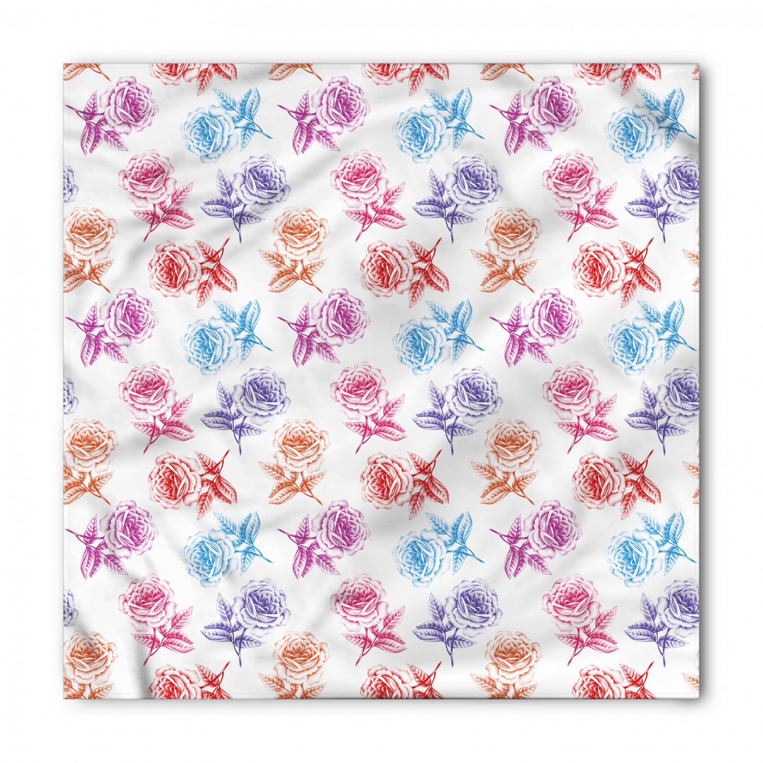 Floral Bandana, Romantic Blossoming Nature, Unisex Head and Neck Tie ...