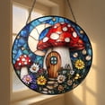 Acrylic Fairycore Mushroom Moon Suncatcher Window Hanging, Cozy Home ...