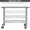 Costway 48'' x 24'' NSF Stainless Steel utility Commercial Kitchen Work ...