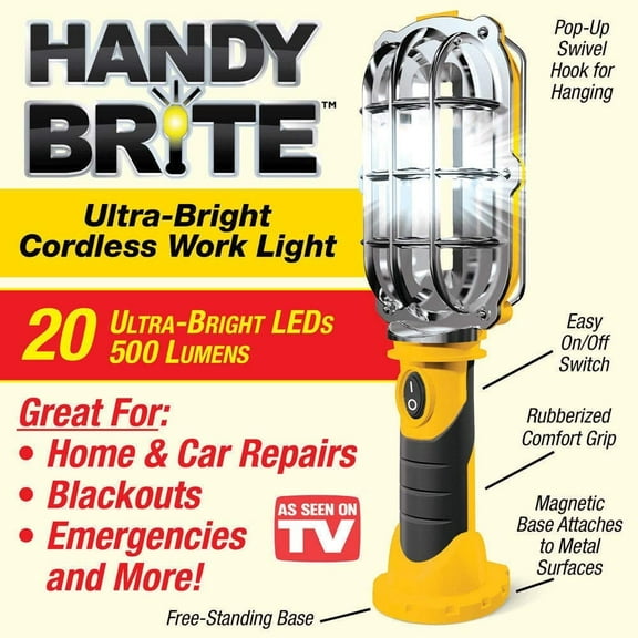 Handy Brite Ultra Bright Cordless LED Work Light - Compact, Lightweight ...
