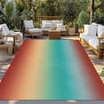 Bohemian Gradient Red Outdoor Rug, Modern Minimalist Green Yellow Ocean ...
