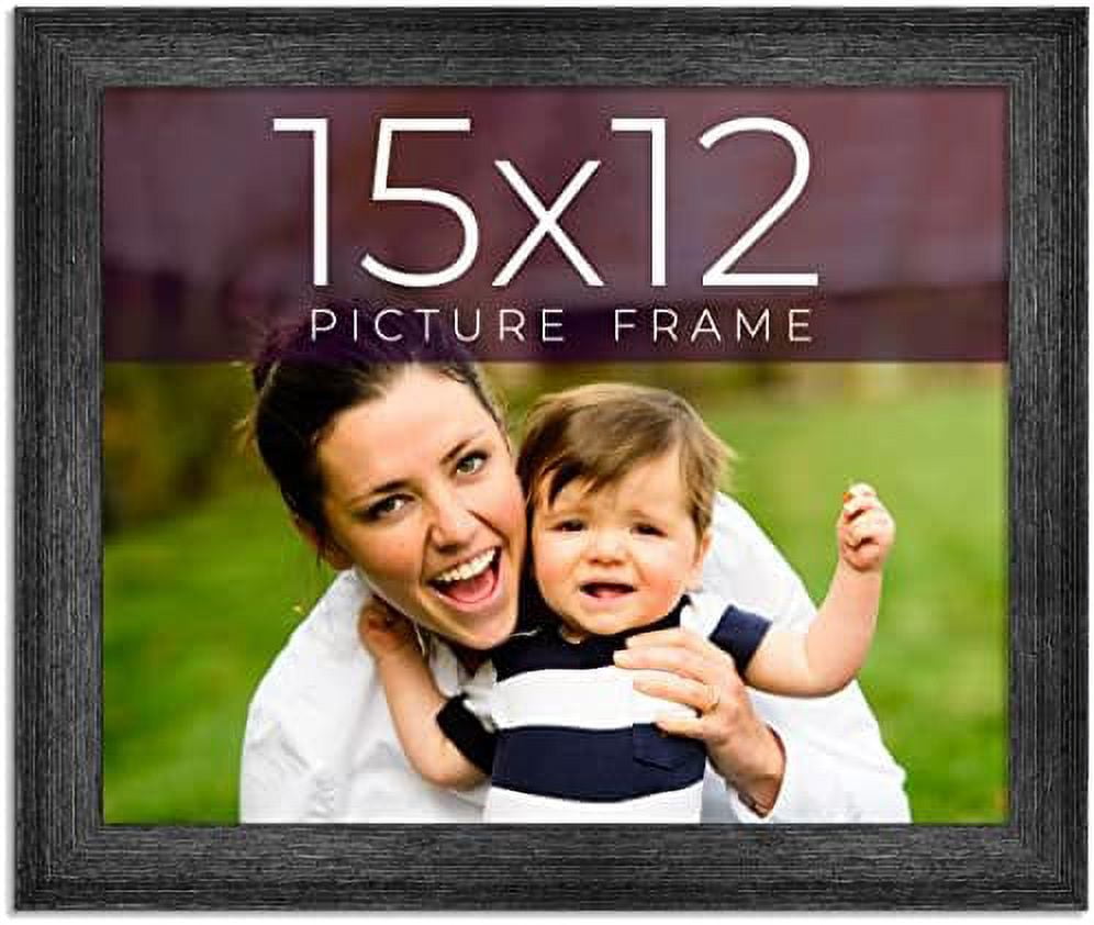15X12 Frame Black Real Wood Picture Frame Width 1.5 Inches | Interior ...