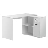 WOODYHOME L-Shaped Corner Desk, 180 Rotating, Study Workstation with 2 ...