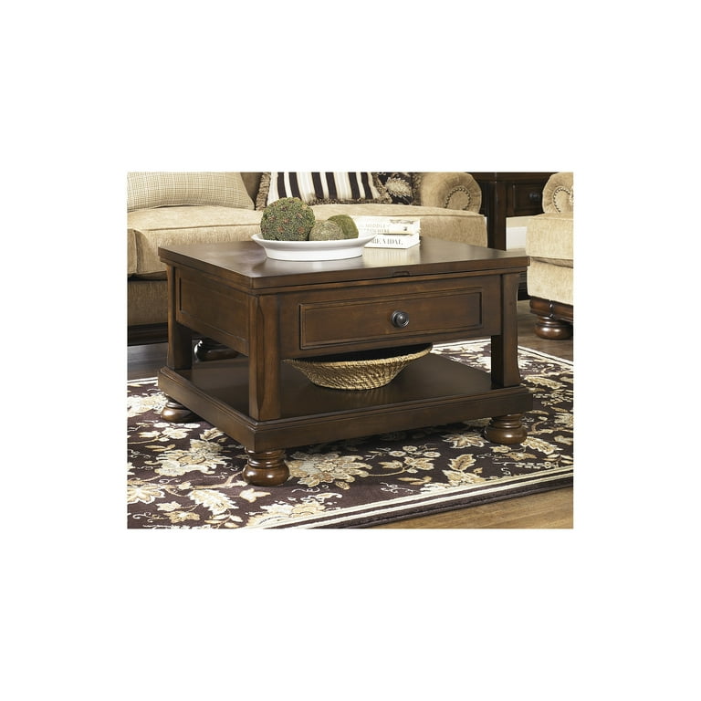 Signature Design by Ashley Casual Porter Coffee Table with Lift Top Rustic Brown